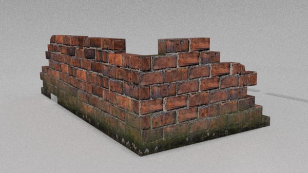 3d broken wall model