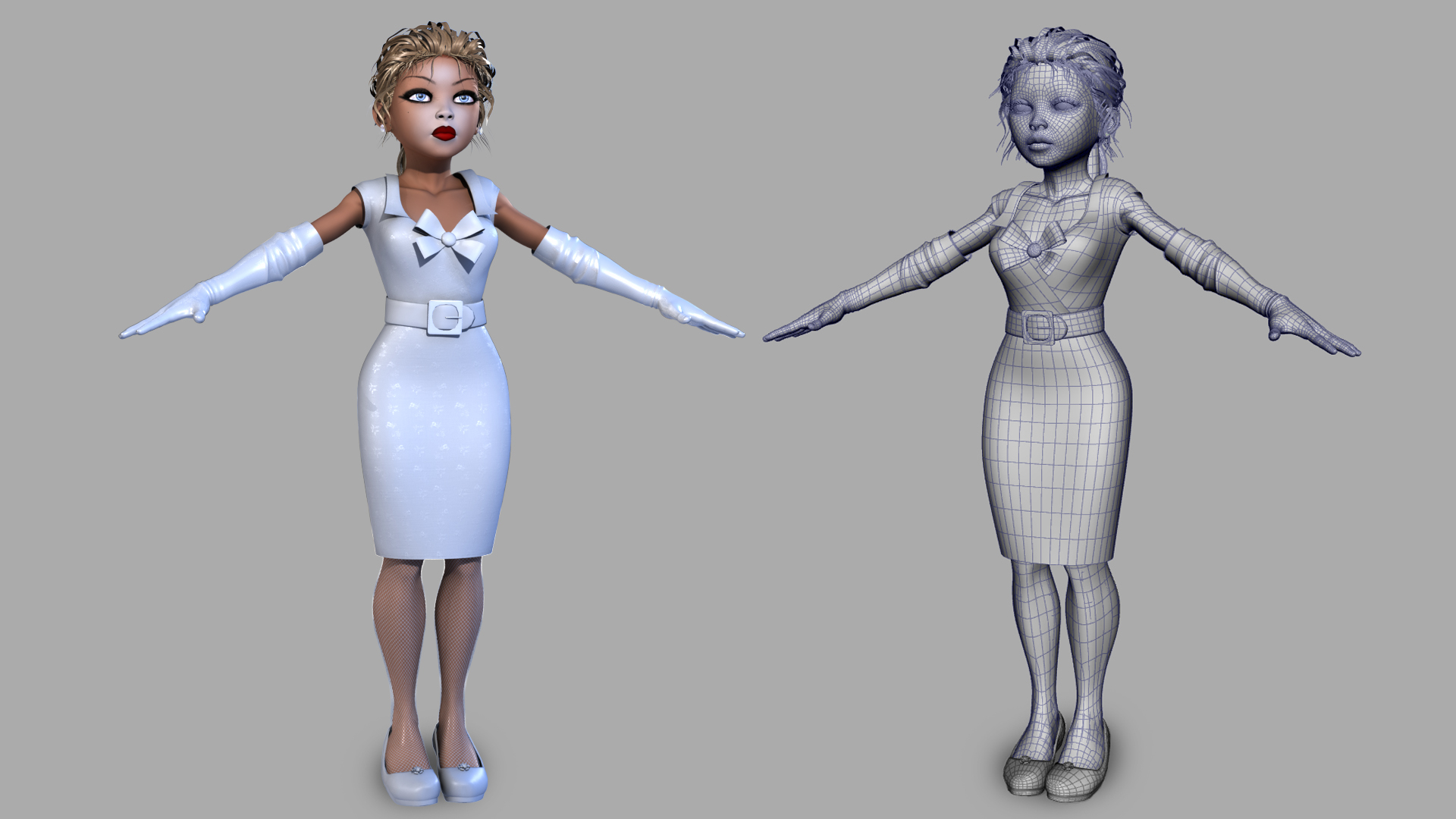 3d stylized woman model