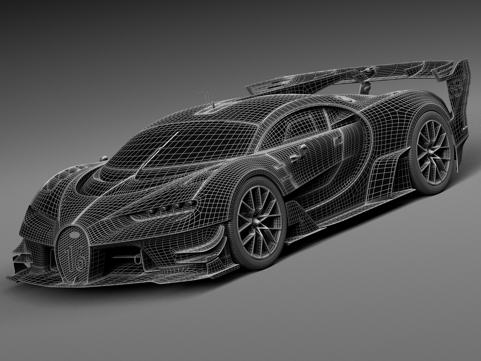 car race bugatti 3d max
