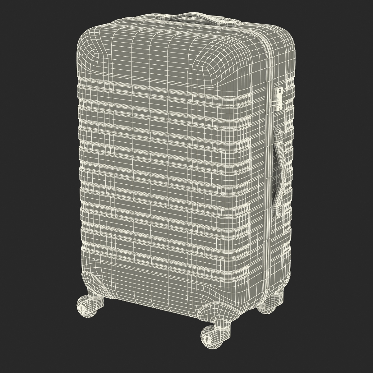 3d model plastic trolley luggage bag