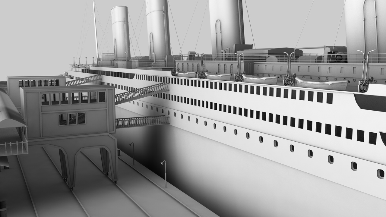 titanic port scene c4d