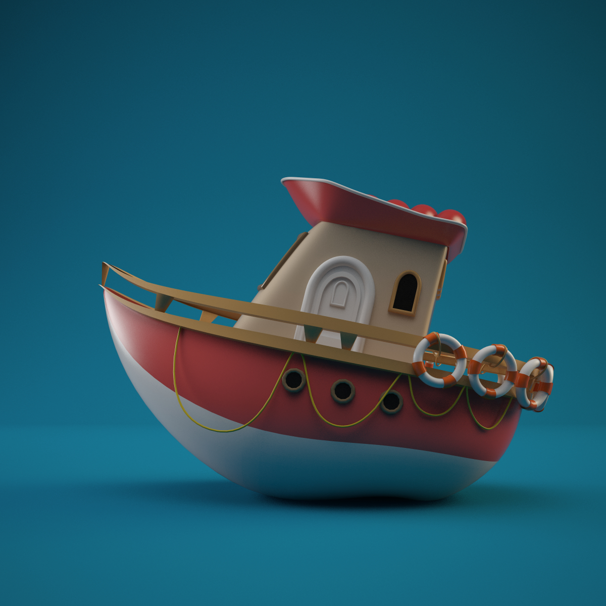 3d yacht cartoon
