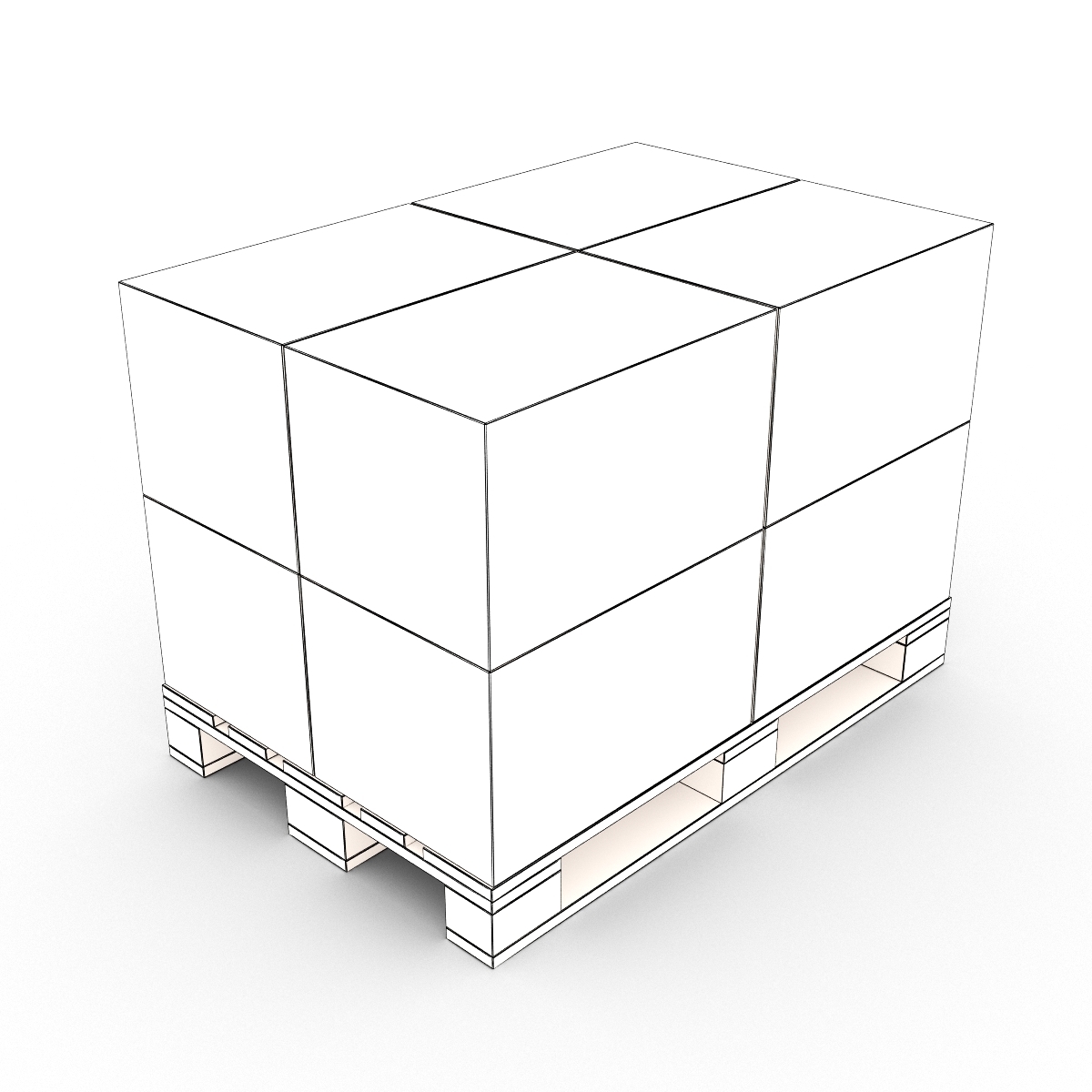 pallet boxes 3d obj