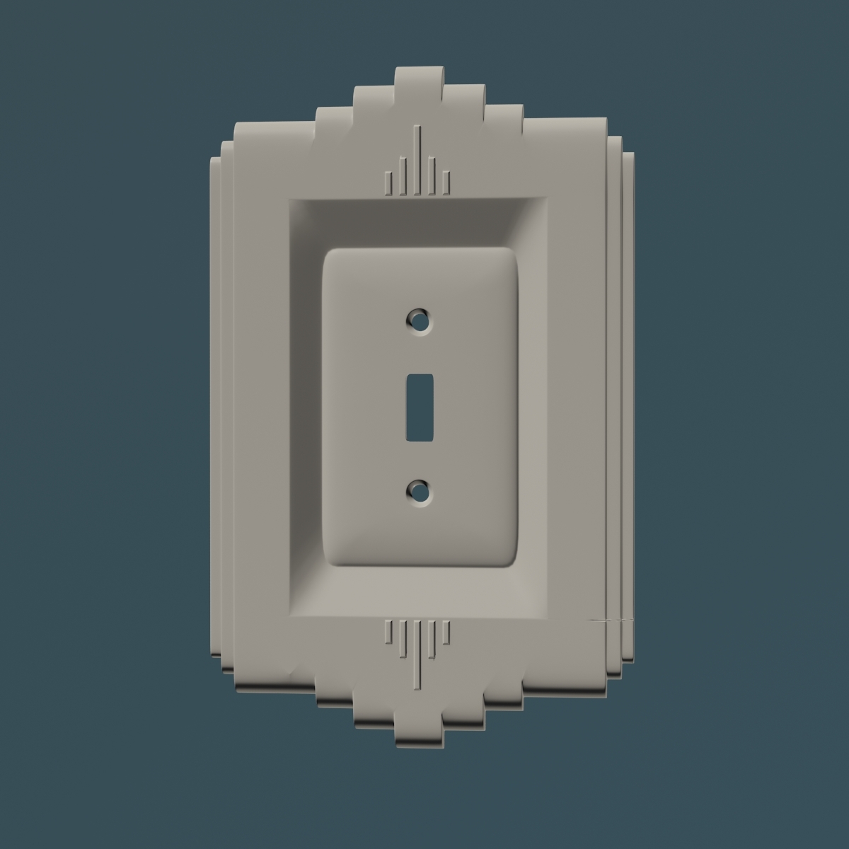 3d model of printable art deco light switch