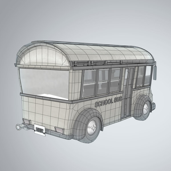 3d model stylized bus school