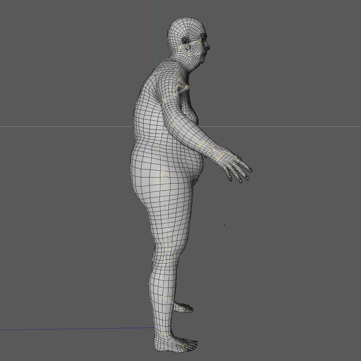 realistic base mesh obese 3d model
