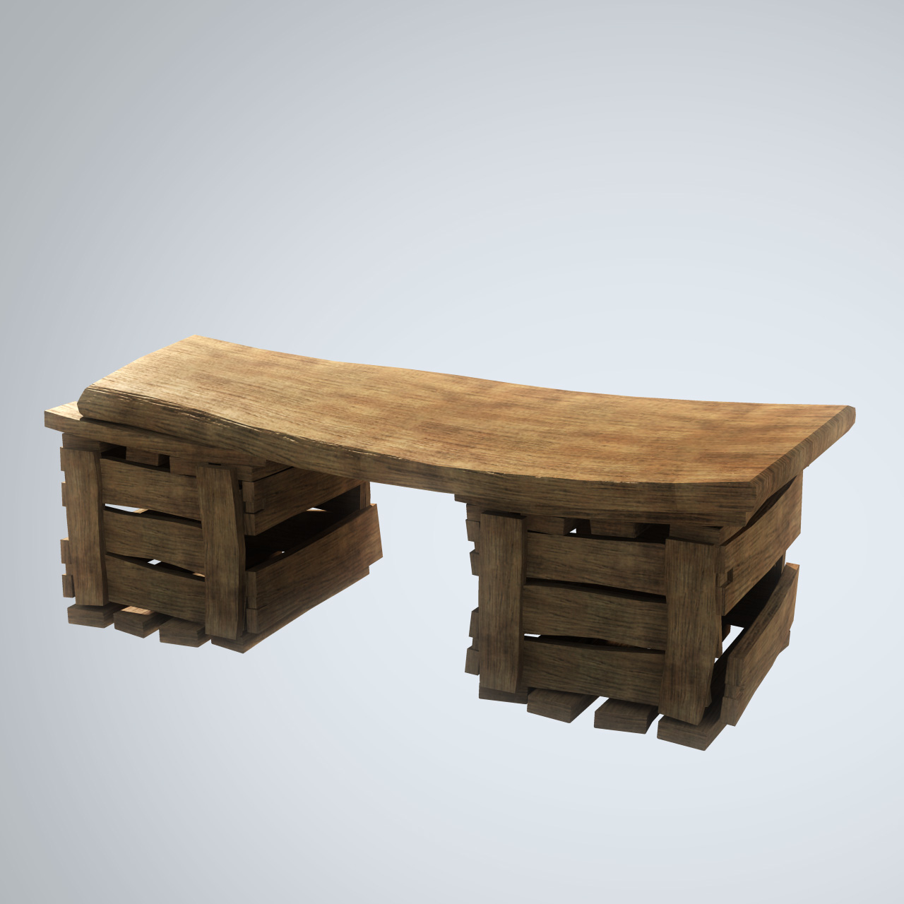 3d obj stylized table wood