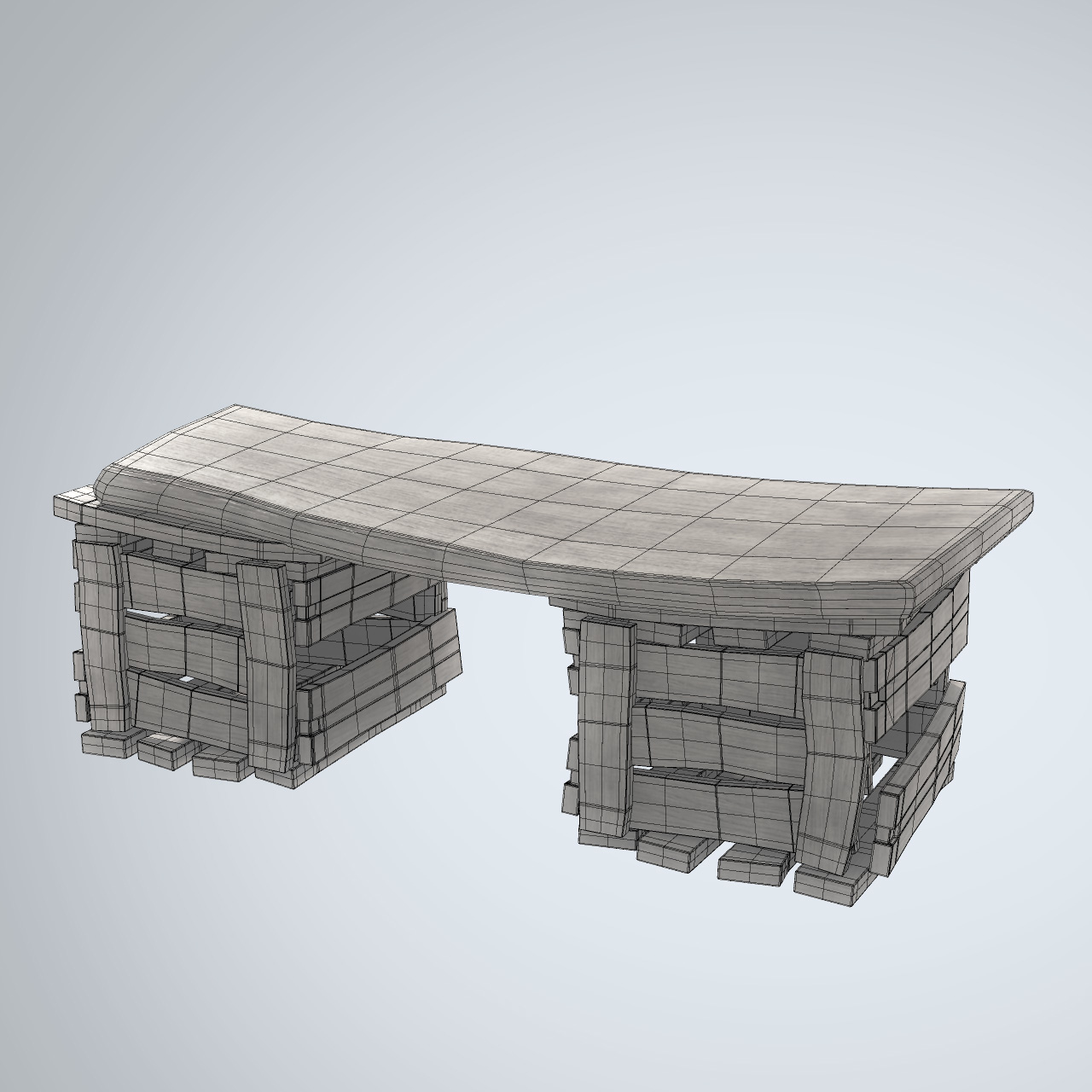 3d obj stylized table wood