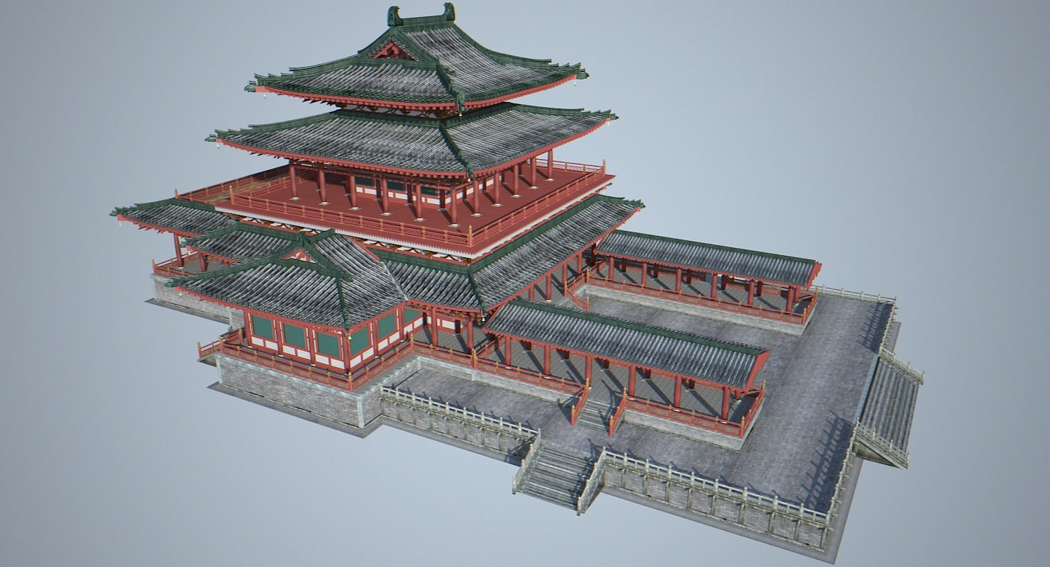 chinese architectural palace 3d model