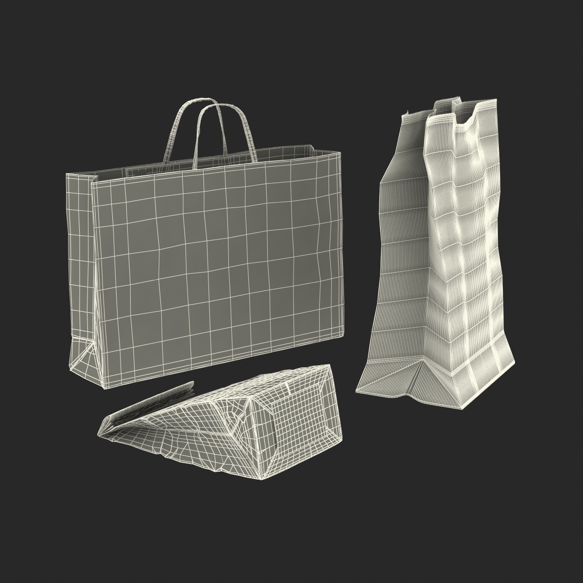 3d paper bags model