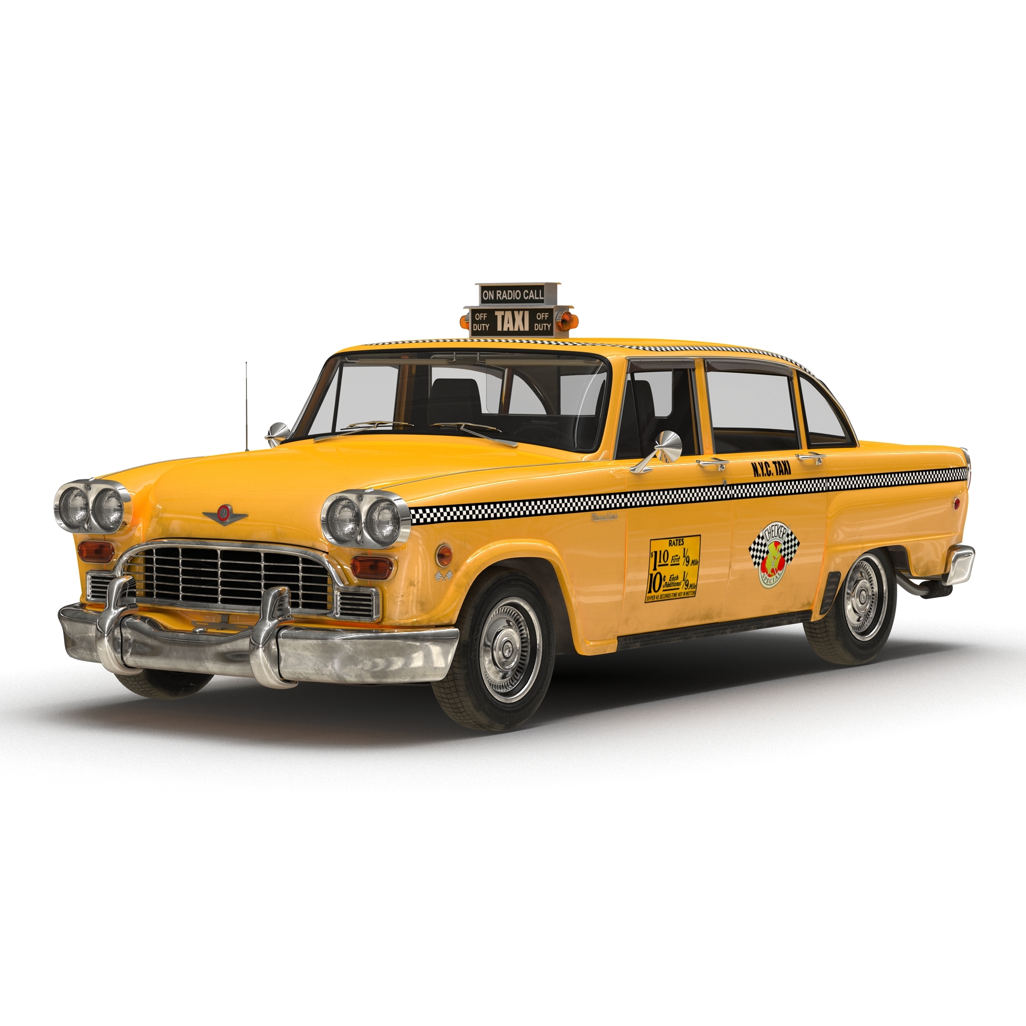 3d model old nyc checker cab