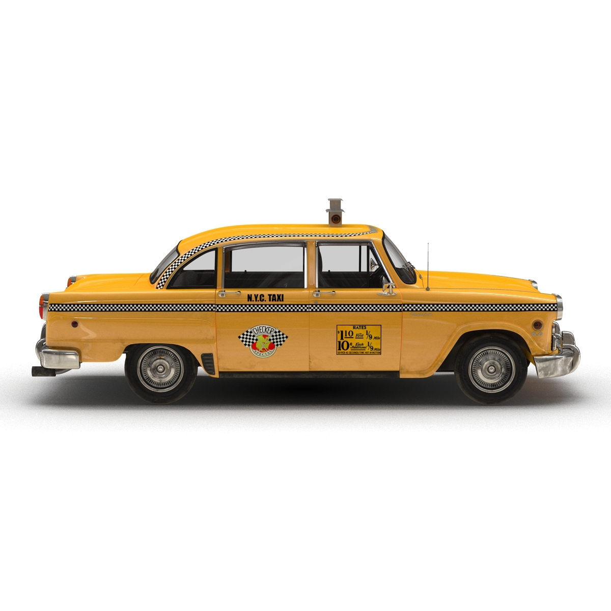 3d model old nyc checker cab
