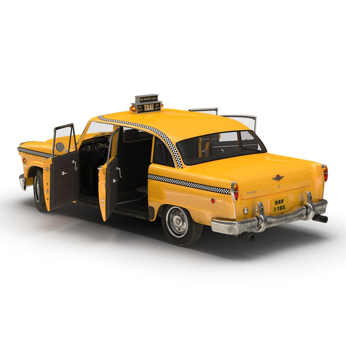 3d old nyc checker cab model