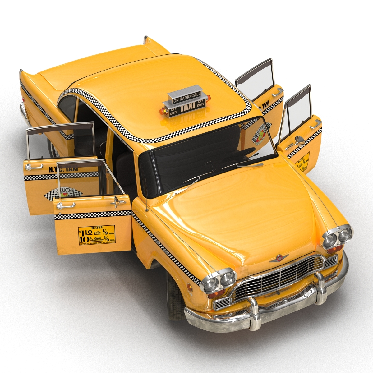 3d old nyc checker cab model