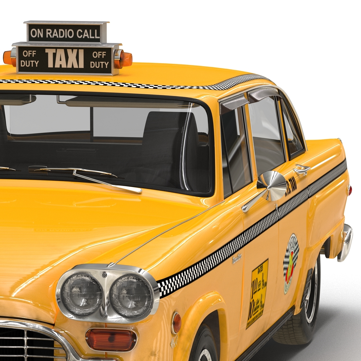 3d old nyc checker cab model