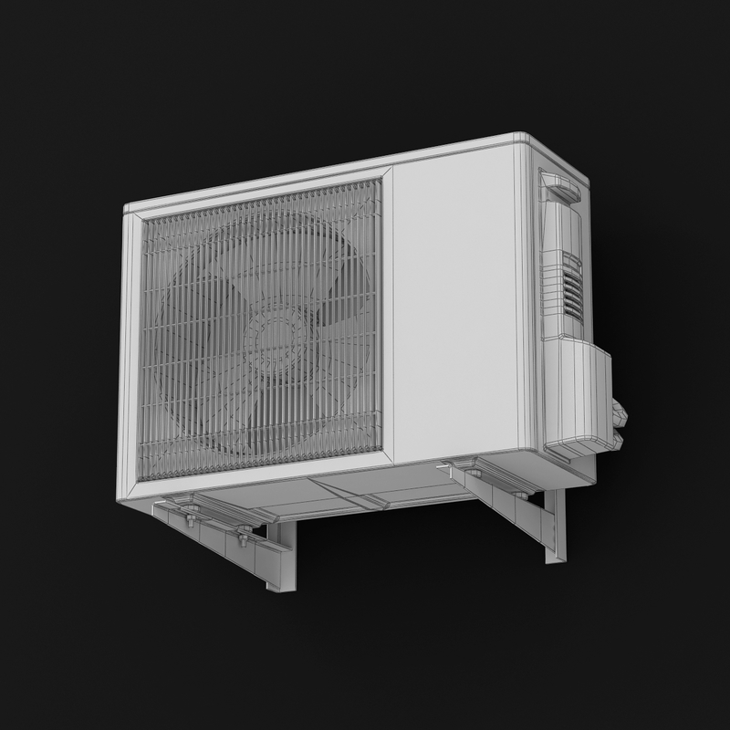 3ds max outdoor mitsubishi air conditioner