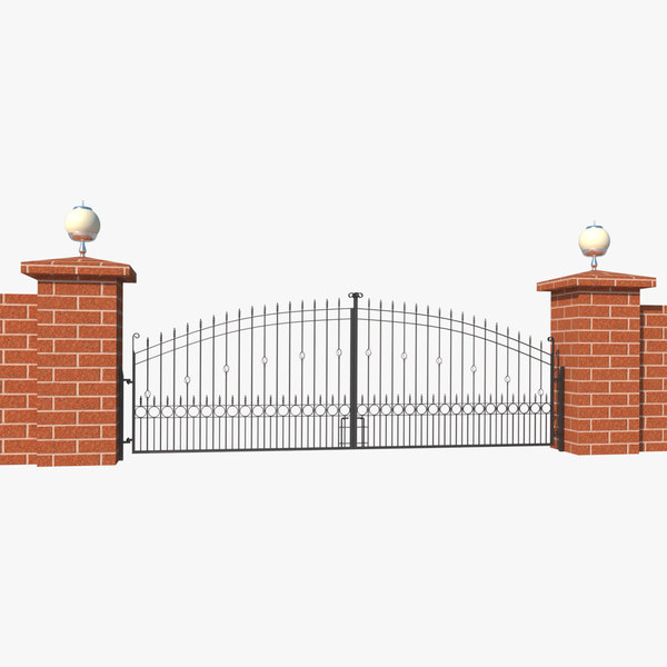 3d metal gate building model