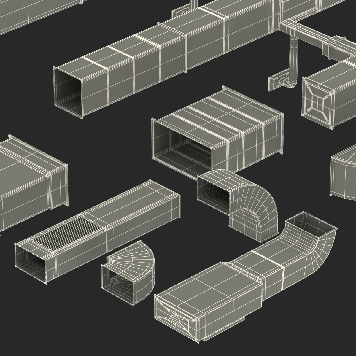 3dsmax air conditioning ducting