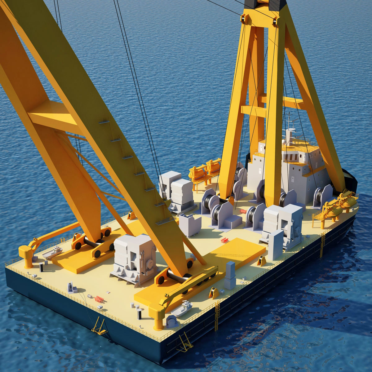 3d asian hercules floating crane
