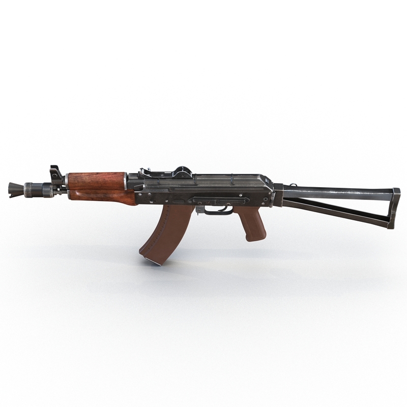 3d model assault rifle aks 74u