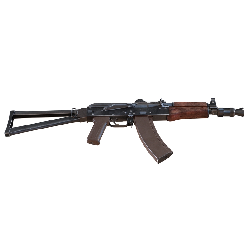 3d model assault rifle aks 74u