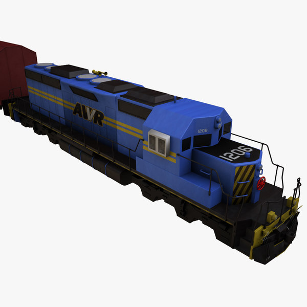 sd40-2 freight train 3d model