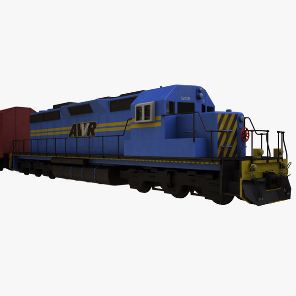 sd40-2 freight train 3d model