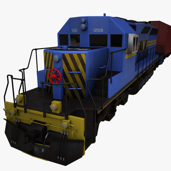 sd40-2 freight train 3d model