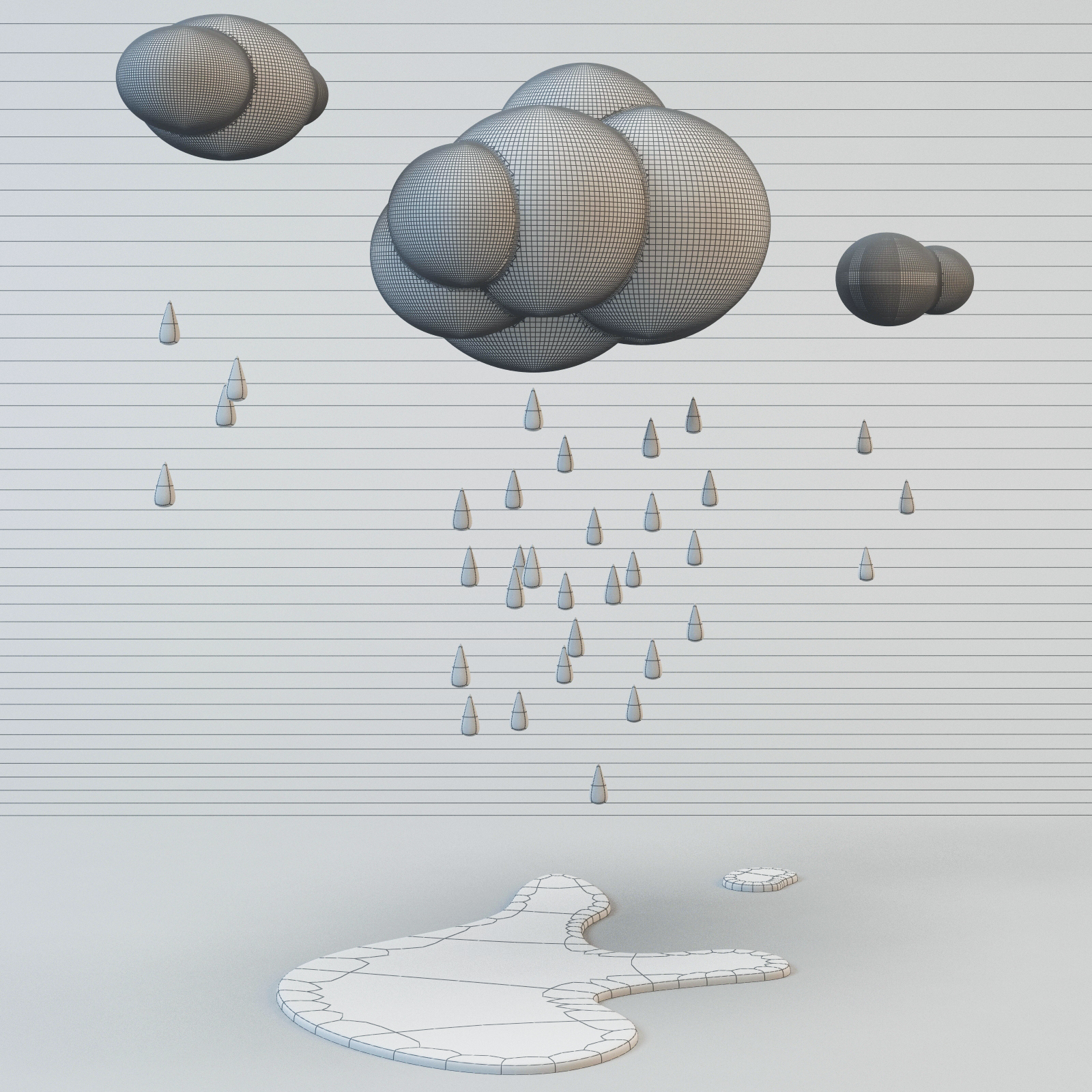 3d model cloud rain