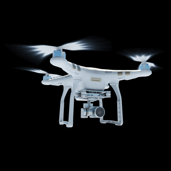 3d model dji phantom 3 quadcopter