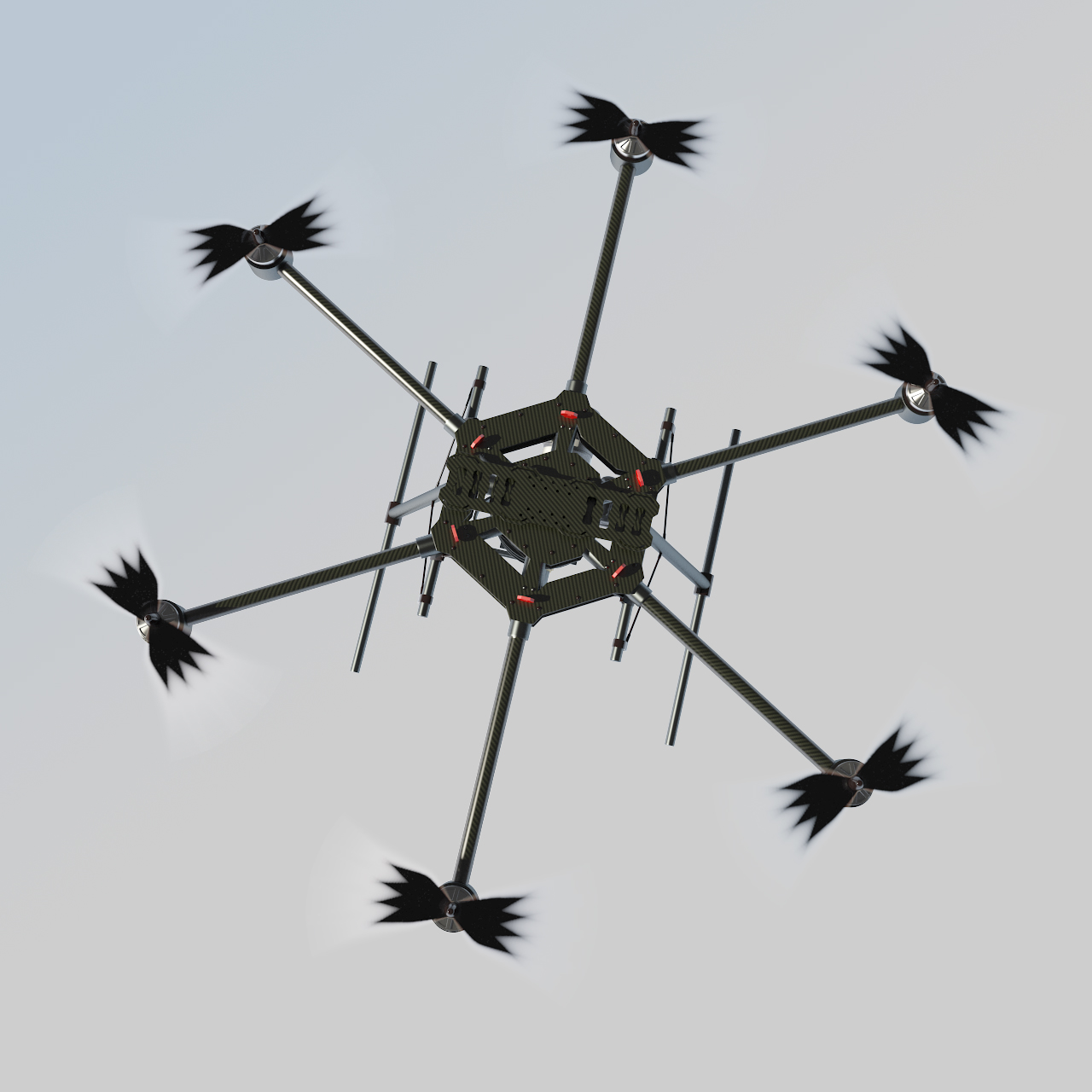 carbon fibre hexacopter drones 3d max