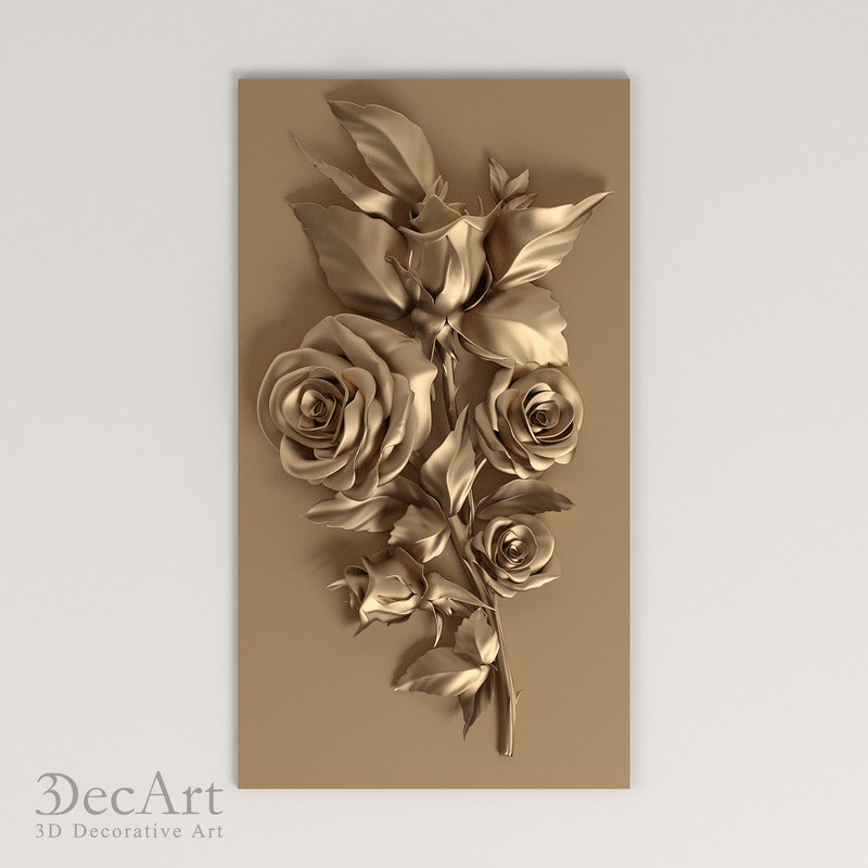 carved flower cnc 3d max