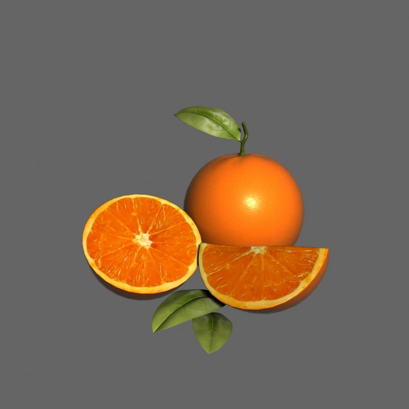 3d model orange fruit