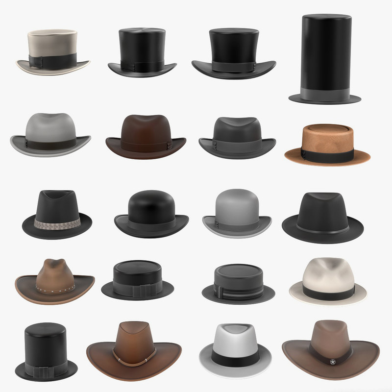 3d men hats model