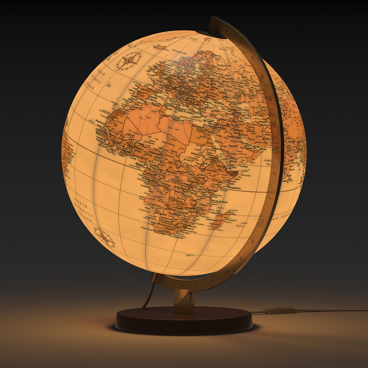 world globe lamp antique 3ds