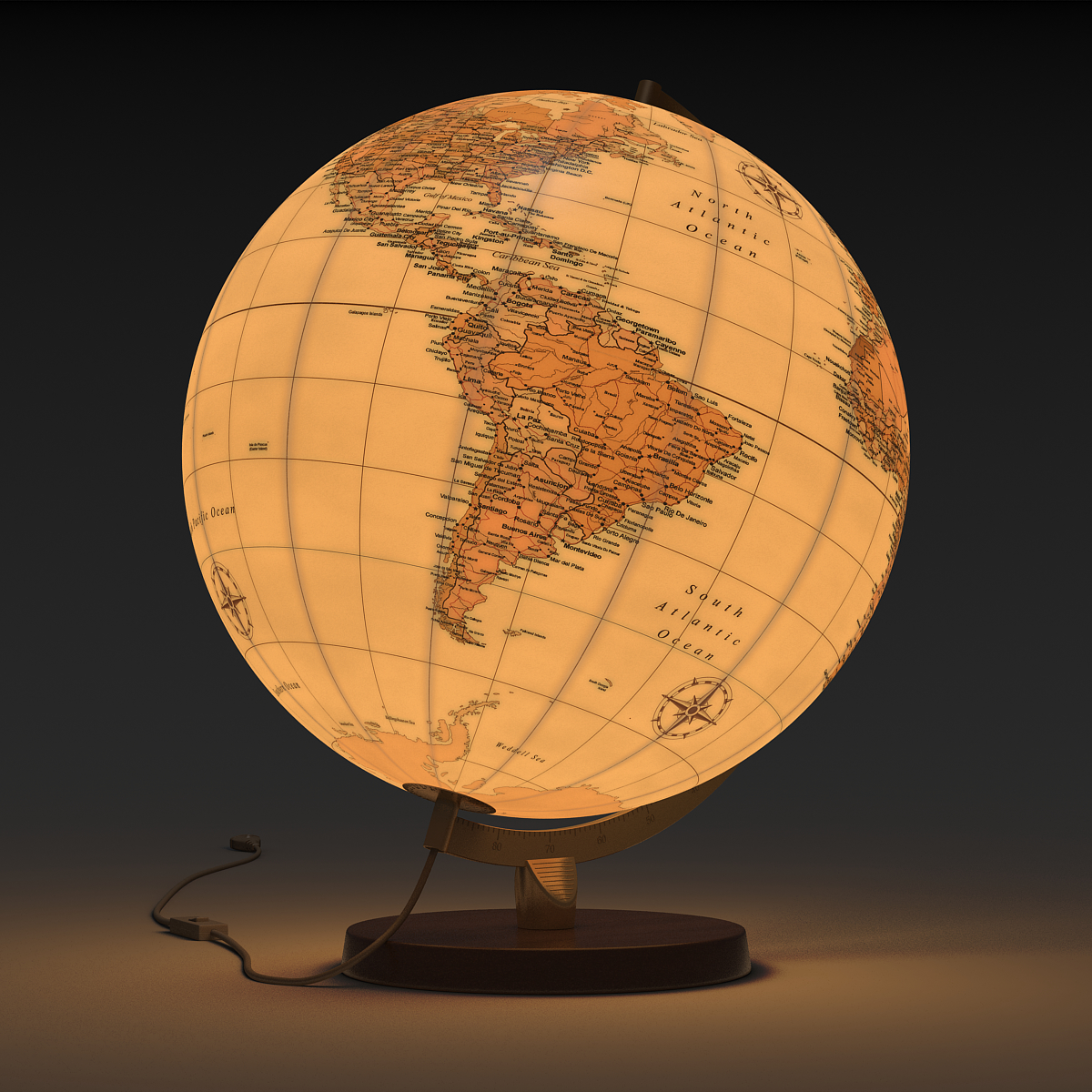 world globe lamp antique 3ds