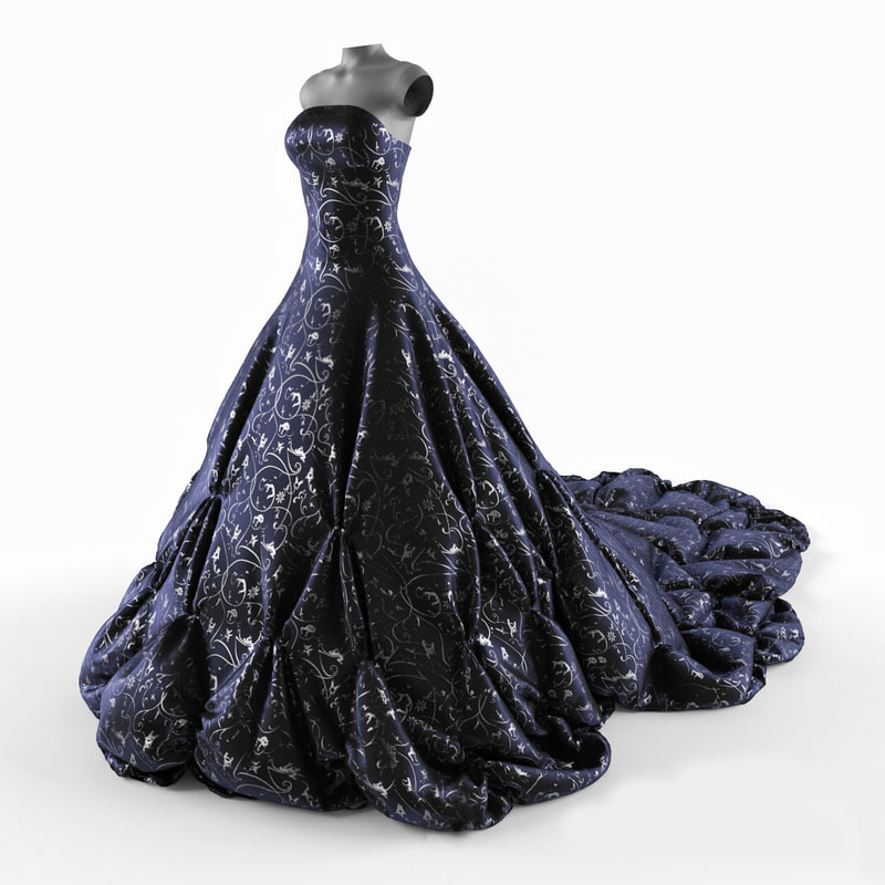 3d evening dress model