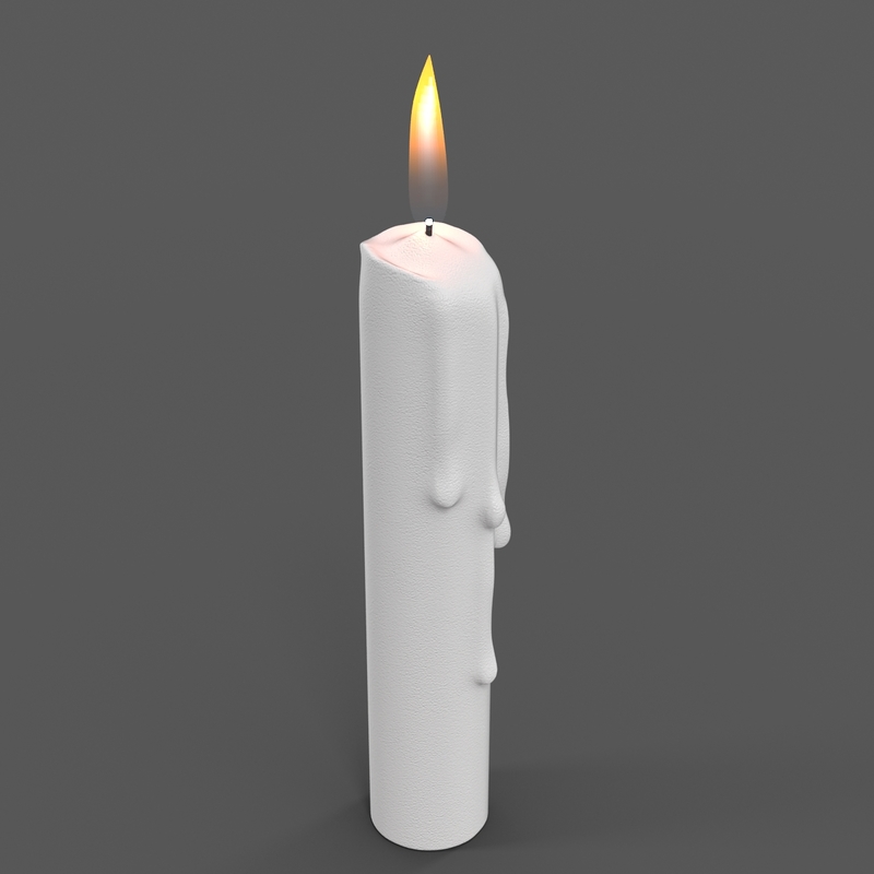candle modeled realistic 3d c4d
