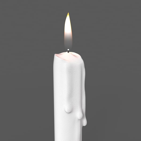 candle modeled realistic 3d c4d