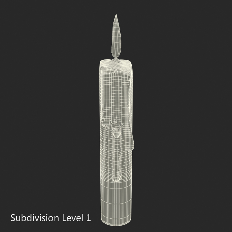 candle modeled realistic 3d c4d