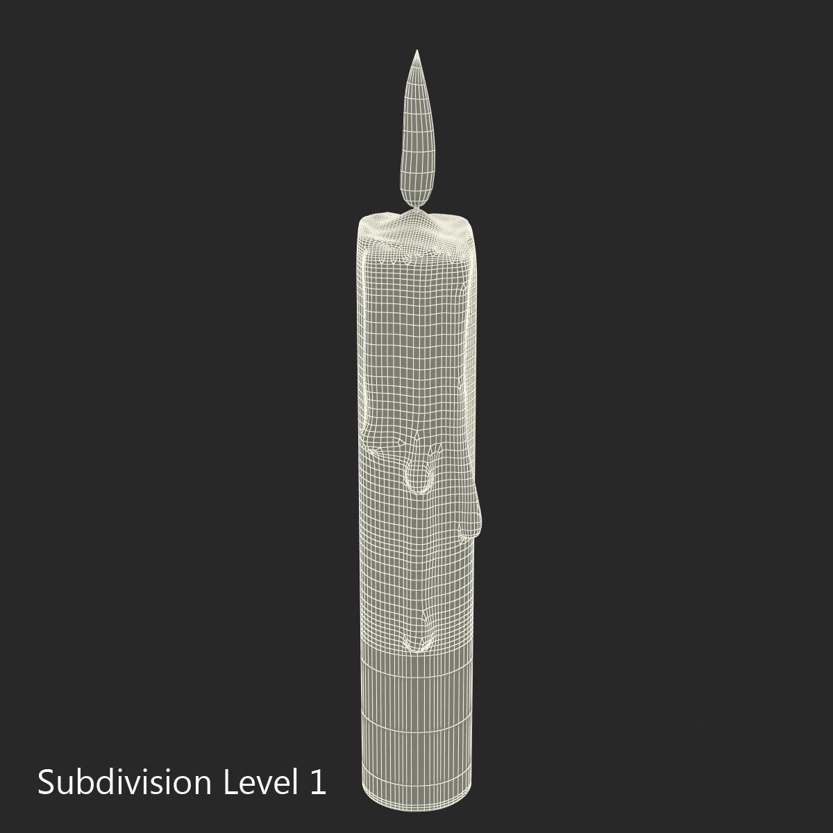 candle modeled realistic 3d c4d