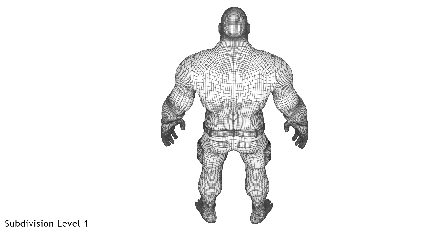 muscular man 1 3d model