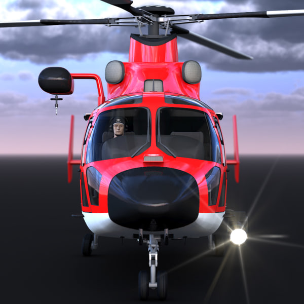 rescue helicopter pilot 3d model