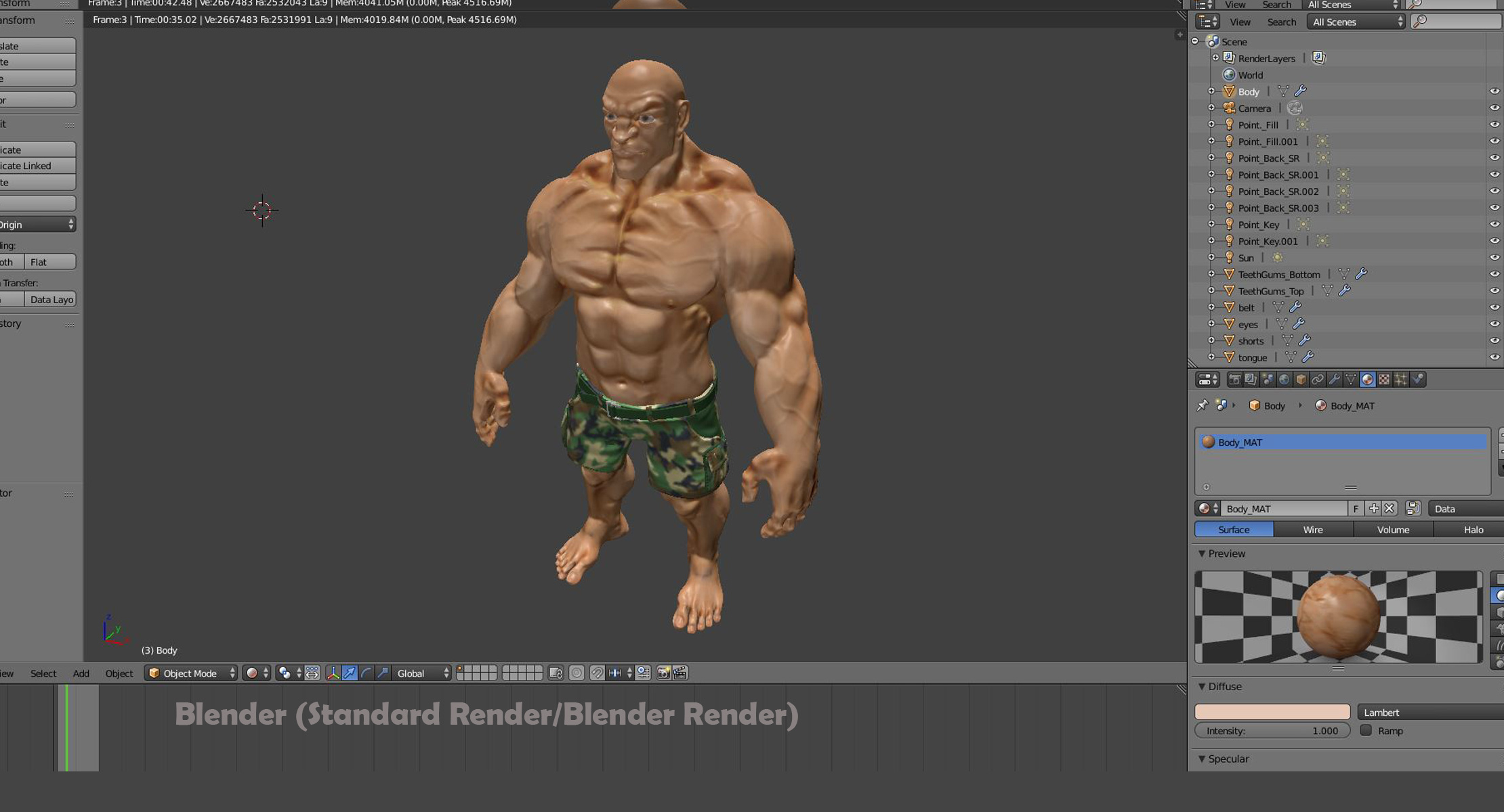 3d model muscular man 2