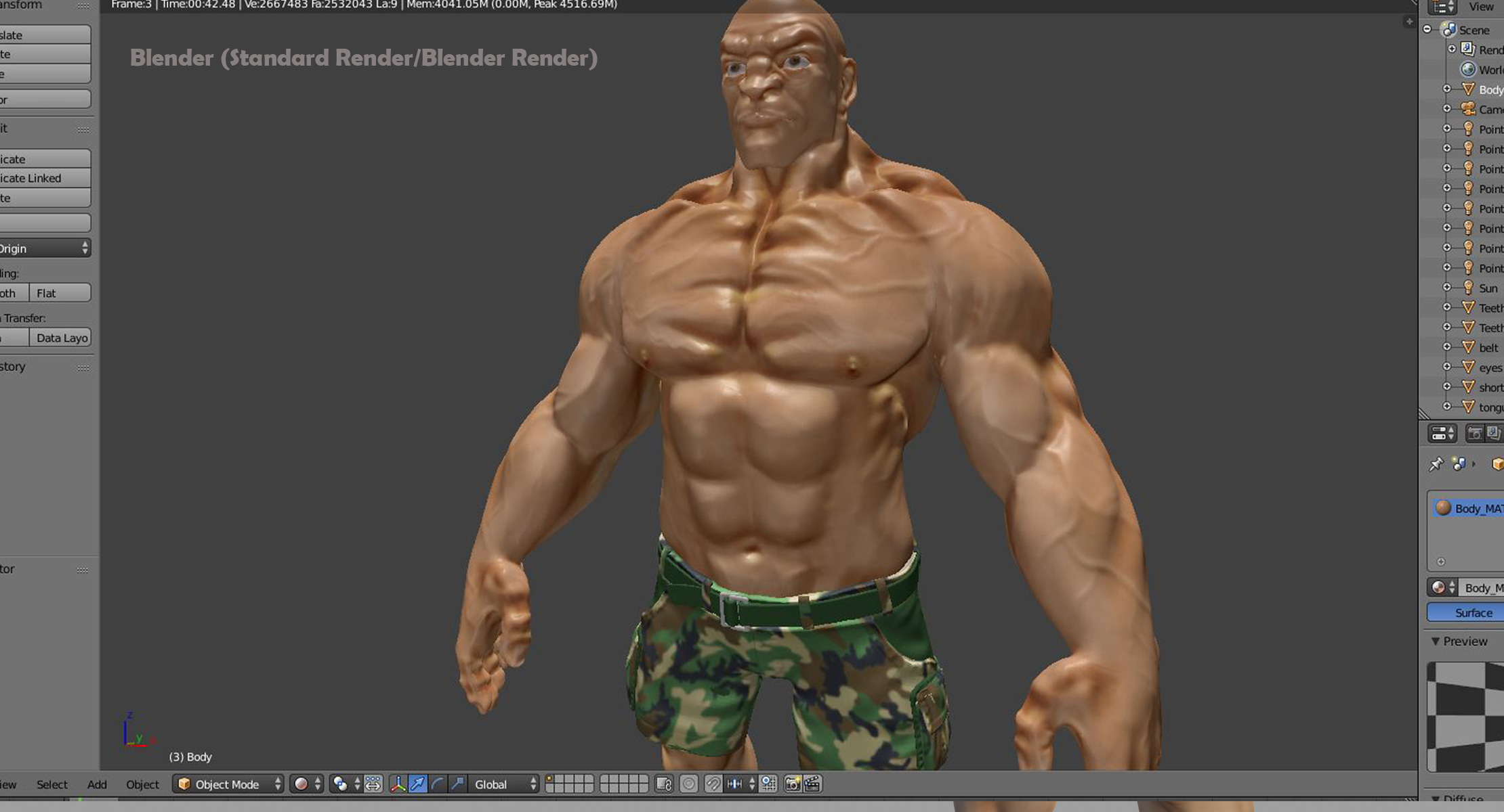 3d model muscular man 2