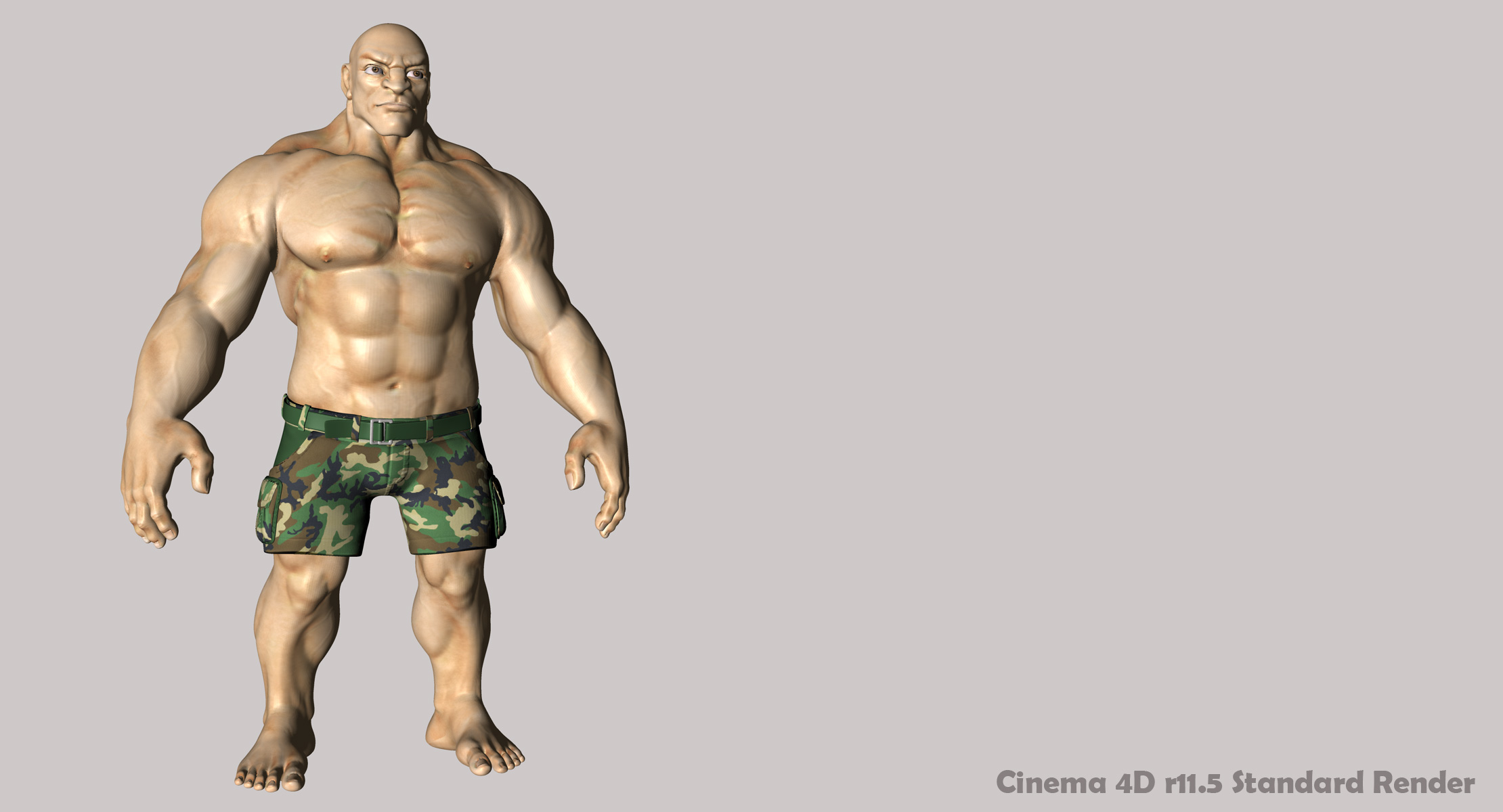 3d model muscular man 2