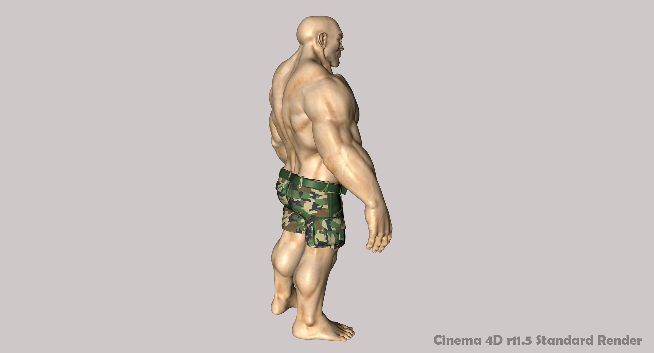 3d model muscular man 2