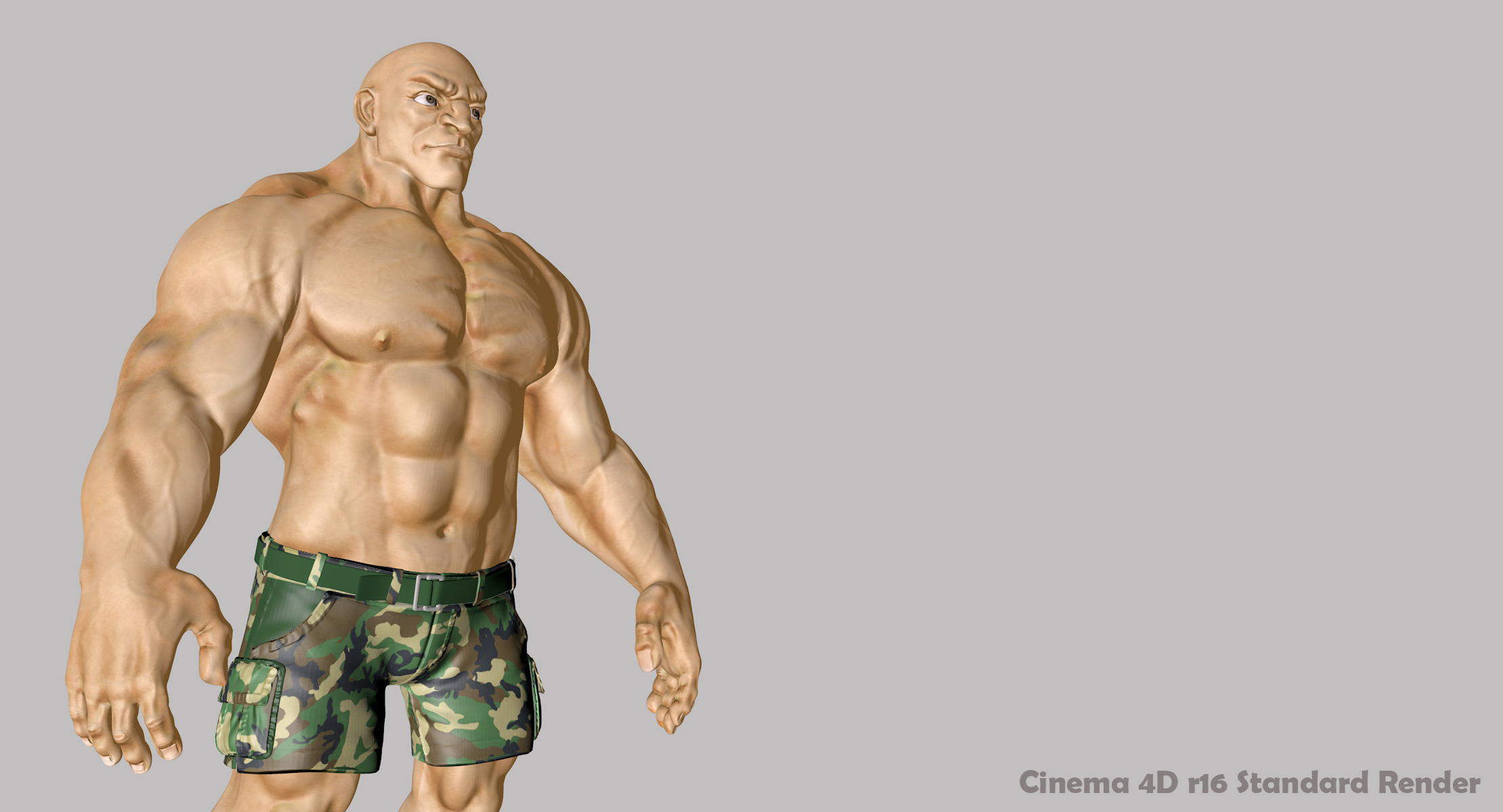 3d model muscular man 2