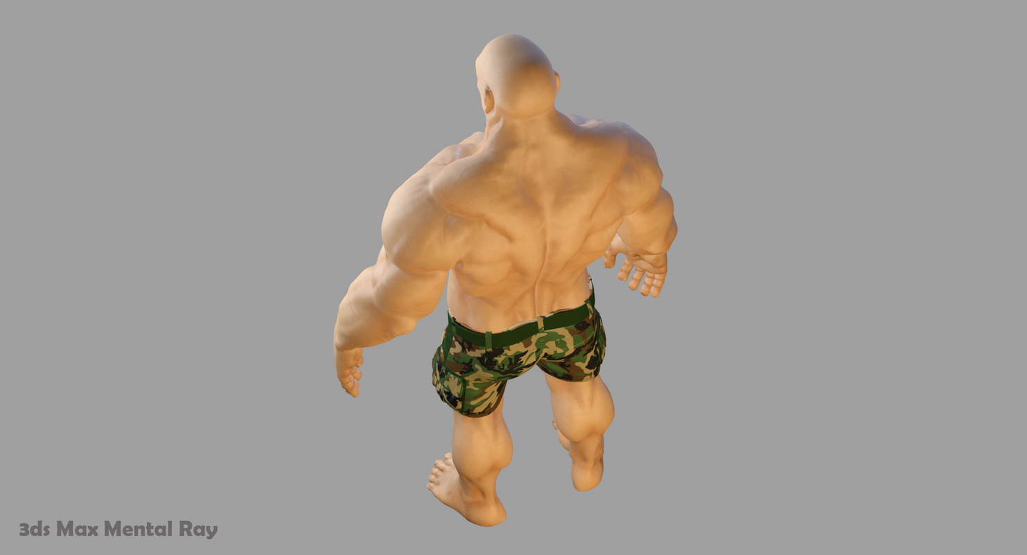 3d model muscular man 2