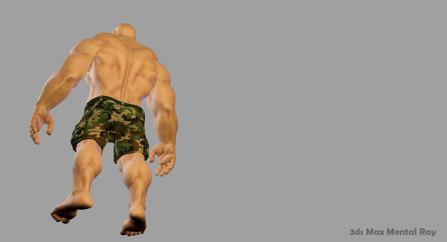 3d model muscular man 2